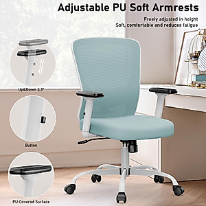 Vansalute Office Chair, Ergonomic Desk Chair with Adjustable High Back, Breathable Mesh Computer Chair with Adjustable Armrests, Rolling Swivel Comfy Task Chairs, Executive Chair for Home Office