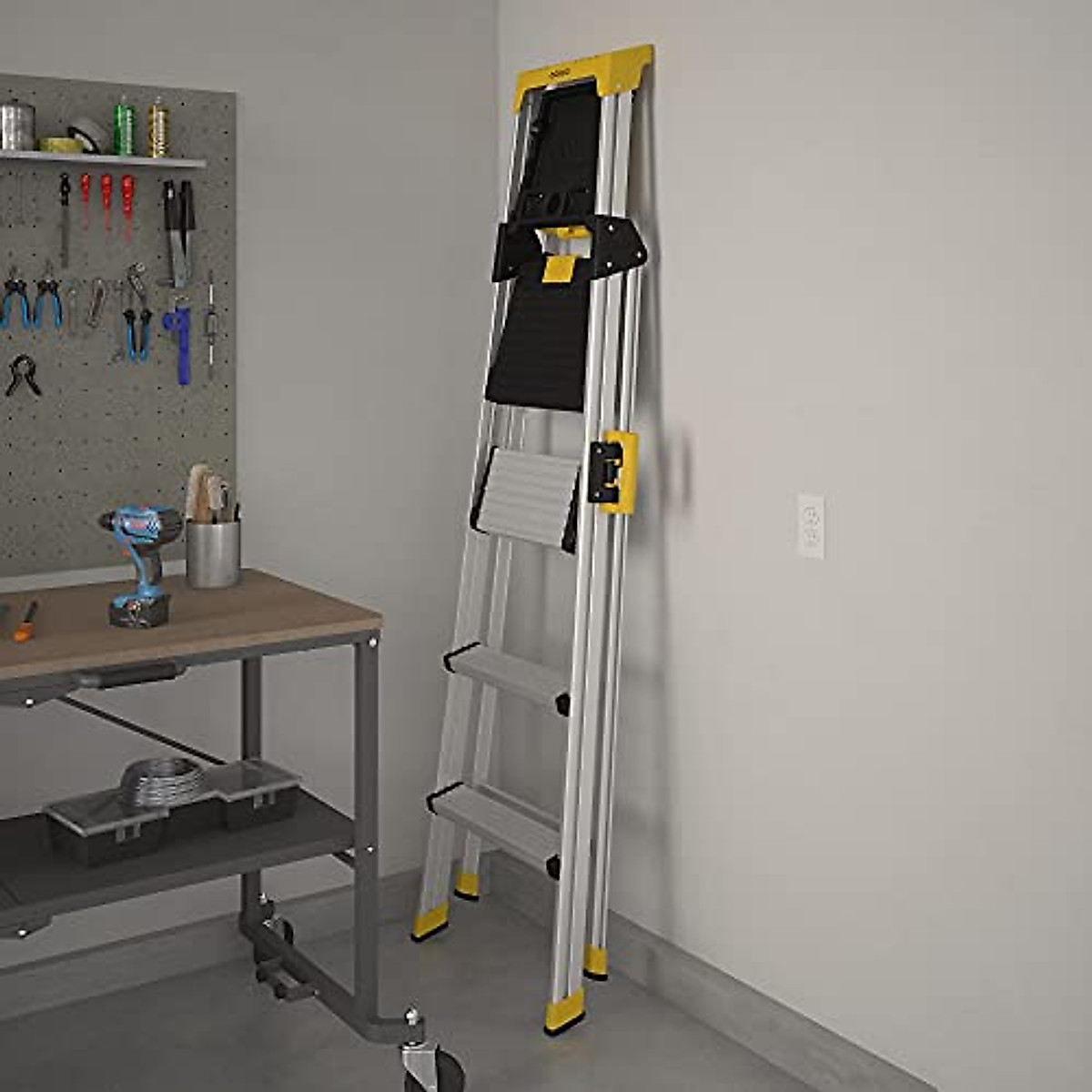 COSCO 6 ft Commercial Aluminum Project Ladder (Yellow)