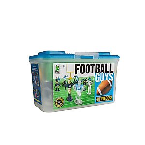 Kaskey Kids Football Guys – Navy/Light Blue Inspires Kids Imaginations with Endless Hours of Creative, Open-Ended Play – Includes 2 Teams & Accessories – 28 Pieces in Every Set!