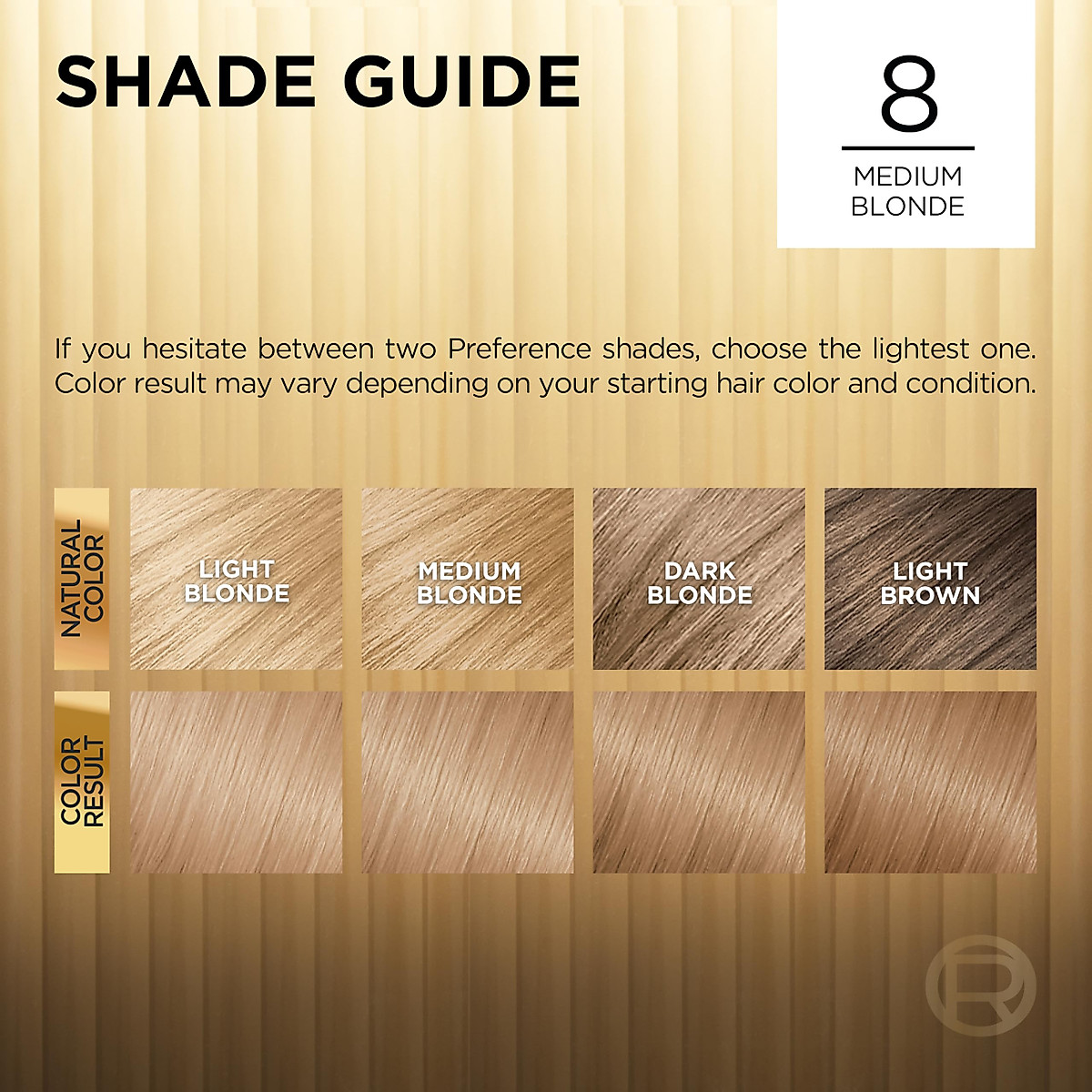 L'Oreal Paris Superior Preference Fade-Defying + Shine Permanent Hair Color, 8 Medium Blonde, Pack of 1, Hair Dye