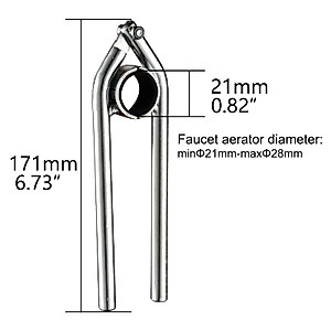 Tecmolog Faucet Aerator Key and Removal Tool Carbon Steel Cache Aerator Wrench for 21mm-28mm Faucet Aerator, Brushed Nickel, SBA031