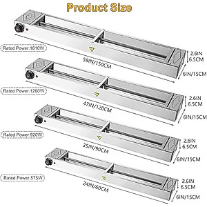 Kitchen Heat Lamp for Food, Commercial Food Warmer, Hanging Food Heat Lamp, Adjustable Temperature 30-85℃, Keep Food and Dishes Warm(120x15x6.5cm)
