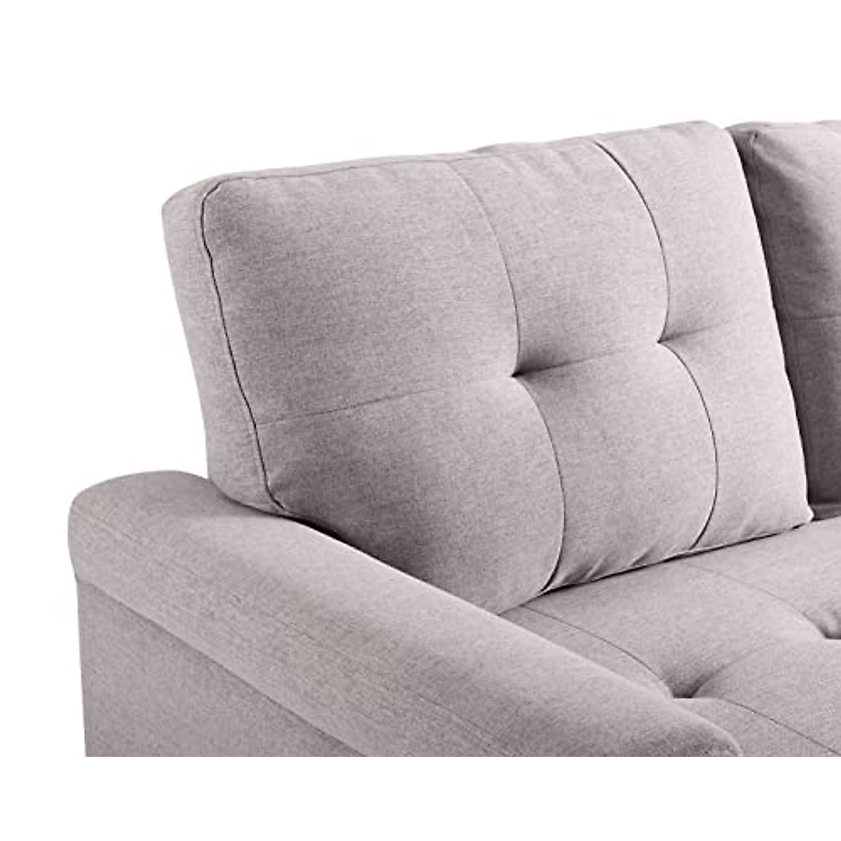 Oadeer Home 86" Reversible Sleeper Sofa with Chaise Storage Sectional, Light Gray
