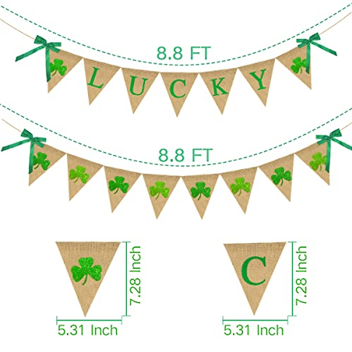 St Patrick's Day Decorations, Lucky Banner and Shamrock Clover Garland Banner for St Patrick's Day Holiday Party Supplies