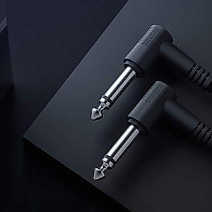 Guitar Patch Cable, Ancable 1/4 Inch Right Angle Pedals Cables for Insturment Effect Pedals (6 INCH, 6 Pack)