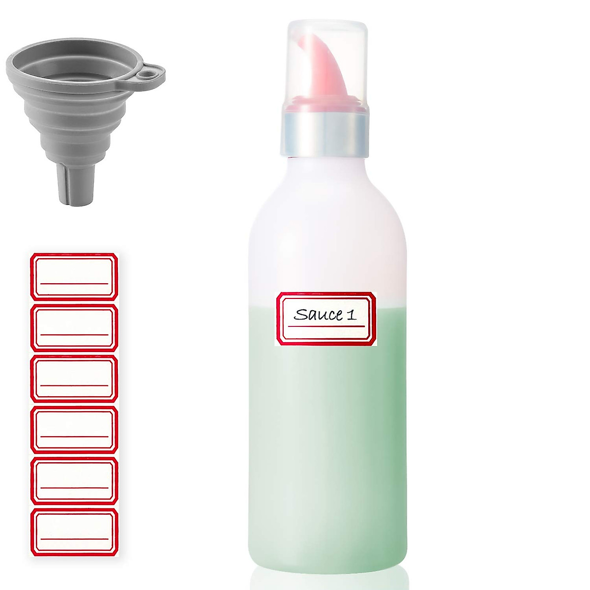 Condiment Squeeze Bottle Sauce Squeeze Squirt Bottle for Kitchen Plastic Syrup Container Food Dispenser for Oil Ketchup Griddle Hot Sauce