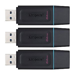 Kingston 64GB DataTraveler Exodia Flash Drive - DTX/64GB (3 Pack)