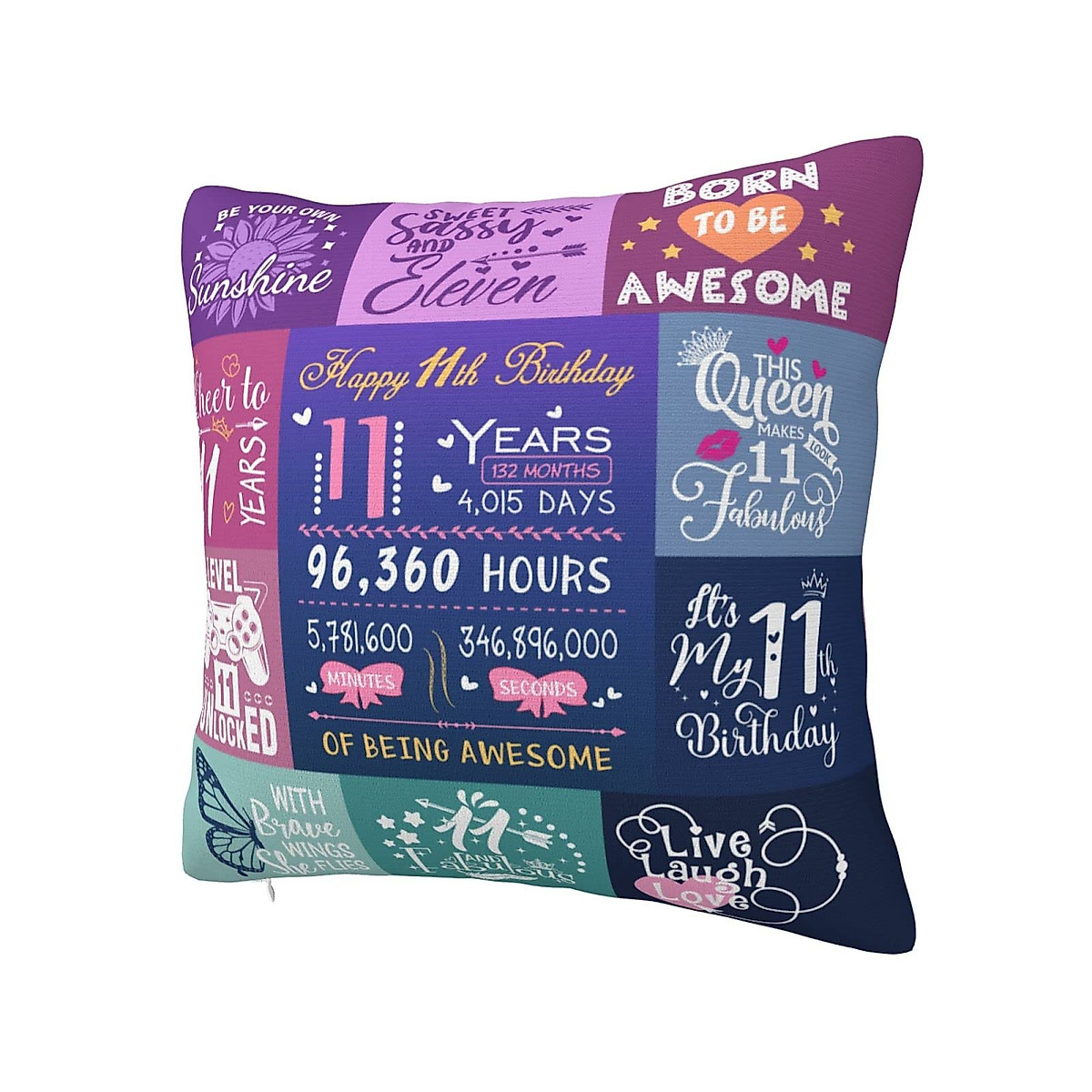 TRISG 11th Birthday Gifts for Girls, Birthday Gifts for 11 Year Old Girls,11 Year Old Girl Birthday Gifts, Birthday Gift 11 Year Old Girl,11 Year Old Girl Birthday Gift Ideas Pillow Covers 18x18