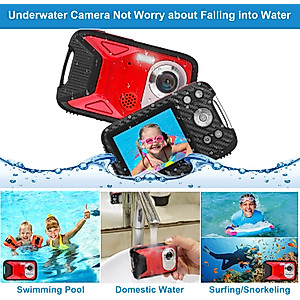 Waterproof 1080P 36MP Compact Camera for Kids with 32GB Card, Point and Shoot Portable Camera for Teens, Students, Boys, Girls, Seniors