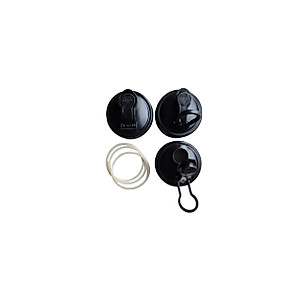reCAP Mason Jar Pour Cap and Drinking Lid | 3 Pack | Black | Regular Mouth | Made in the USA | Leak-proof | No-break material