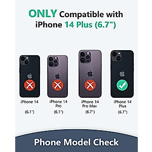 FNTCASE for iPhone 14Plus Phone Case: Rugged Protective Belt Clip Holster Heavy Duty with Built in Kickstand - 360 Protection Shockproof Cover for Apple iPhone 14 Plus Cases, 6.7inch (Matte Black)