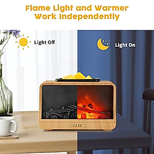 Wax Melt Warmer Electric Melter - Electric Flame Fireplace Wax Burner, Wax Melter for Scented Wax Melts with 4 timer, Flame Light Fragrance Wax Cubes Warmer Gift & Decor for Home Office Studio