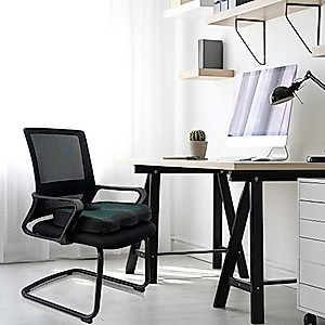 Amazon Basics Gel Enhanced Memory Foam Seat Cushion for Office Chair, Black