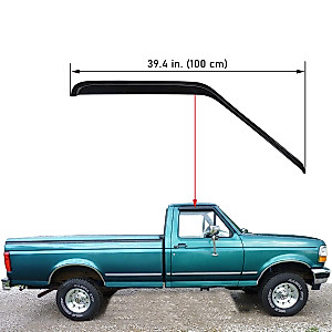 Lightronic WV92068 Outside-Mount Side Window Visor Deflector Rain Guard, Dark Smoke, 2-Pieces Set, Fit 1980-1996 Ford Bronco, 1980-1996 F-150/F-250/F-350, 1997 F-250 HD, Regular Cab/SuperCab/SuperCrew