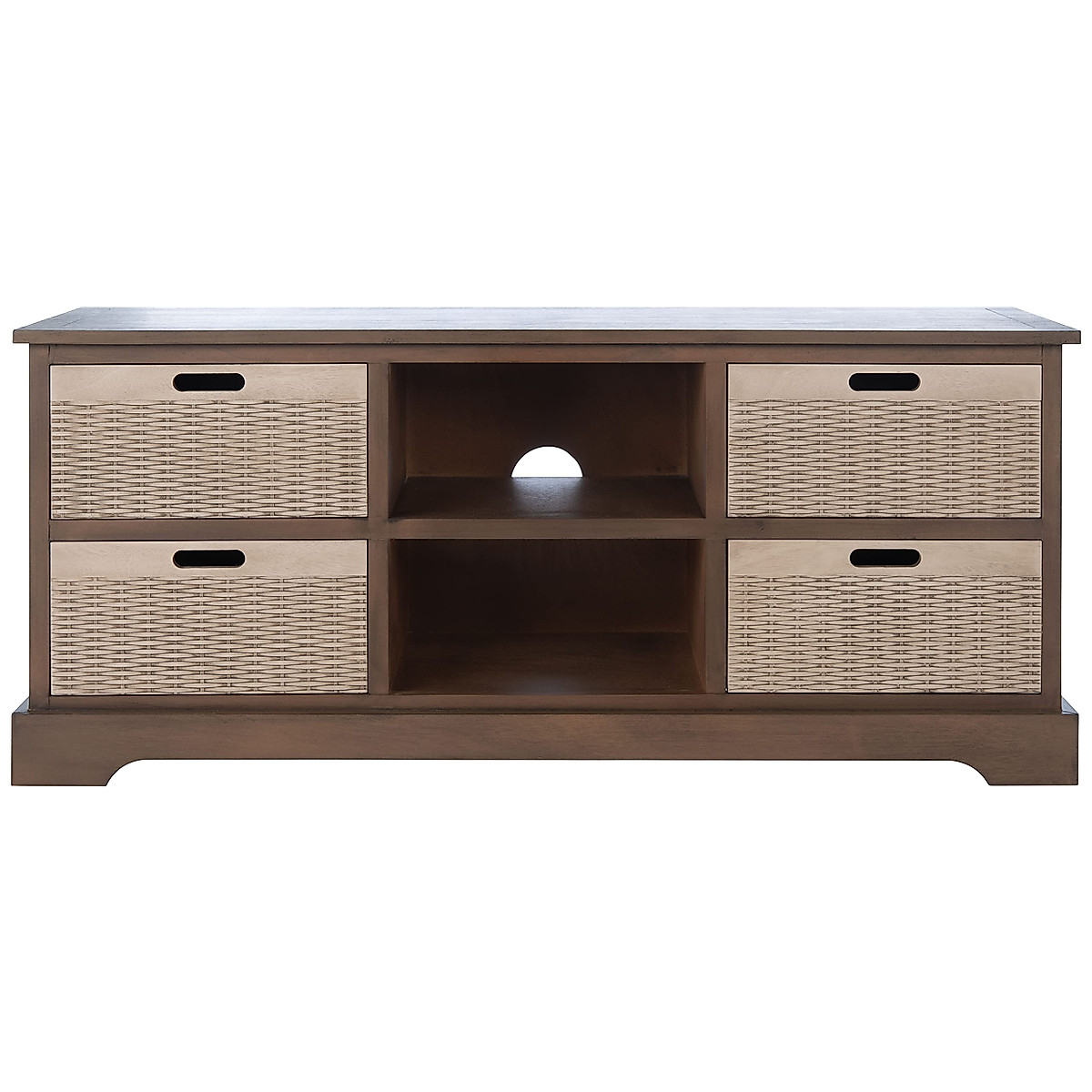 SAFAVIEH Home Collection Landers Brown 4-Drawer Media Stand (up to 55-inch Flat Screen TV)