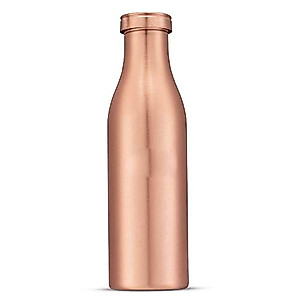 Pure Copper Bottle - Perfect Ayurvedic Copper Drinking Vessel - Copper Thermoses for Sports, Fitness, Yoga -1 Litre / 34 Oz Leak Proof Joint Free (Pack of 1) Premium Quality
