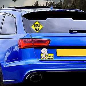 4 Piece Baby Board Sign Sticker for Car Baby in Car Decal Baby Kids Safety Signs Stickers Baby Car Sticker Baby Car Decal Reflective Kids Safety Warning