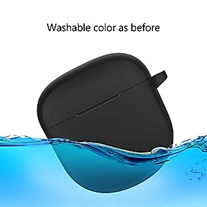 Case Compatible for Bose QuietComfort Earbuds II Case Cover, Soft Silicone Skin Cover Shock-Absorbing Protective Case with Keychain for Bose QuietComfort Earbuds II Case (Black)