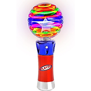 Light Up Magic Ball Toy Wand for Kids - Sensory Lights Spin Toy- Rotating Flashing LED Spinning Wand for Boys and Girls - Autism Toys for Kids - Thrilling Spinning Light Show - Birthday Party Favor