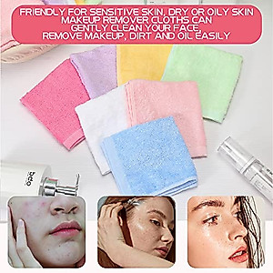 Newwiee 40 Pcs Bamboo Wash Cloth Bulk Bamboo Bath Hand Face Washcloths Soft Quick Drying Towel for Baby Kids Women Bathroom Washing Body Multipurpose Fingertip Rags (Multicolor,10 x 10 Inch)