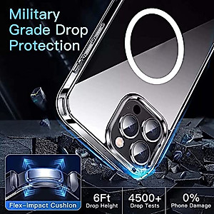 Magnetic Clear Case for iPhone 12 Case [No.1 Strong Magnets] [High Clear Design, Anti-Yellowing, Long-Lasting Clarity, Eyes-catching] [ Support Wireless Charging