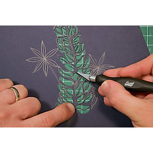 Excel Blades Fit Grip Knife. Ultra Sharp Knife with Carbon Steel Angled Edge Blade & Contoured Rubberized Grip, Made in the USA, Light Duty Cutting Tool for Precision Cutting & Trimming, Black, 3 Pack