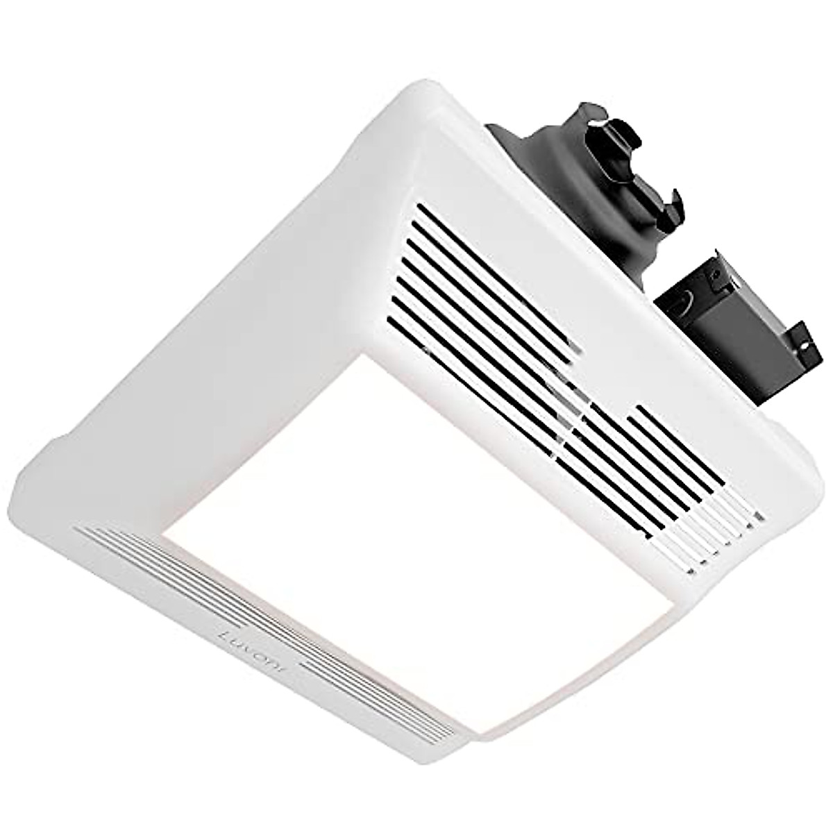 Maxxima Luvoni 90 CFM Bathroom Exhaust and Ventilation Fan with Light - 1 Sone Quiet Noise Free Operation, Ceiling Mounted Ventilator with Built-in LED Light and White Grill