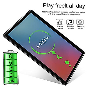 GOWIN Tablet Android, 10 Inch Tablet PC Quad-Core with 32GB ROM and 128GB Expand, 3GB RAM IPS HD Display, Dual Camera 13MP, Bluetooth 5.0, 8500 mAh, Tablet with SIM Card Slot, GPS- (Black)