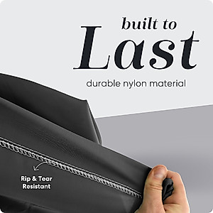 Shoulder Strap Laundry Bag - Drawstring Locking Closure, Durable Nylon Material, Large Capacity, Heavy Duty Stitching, Hands Free Carrying, Perfect for Laundromat or College Dorm. (Black | 30" x 40")