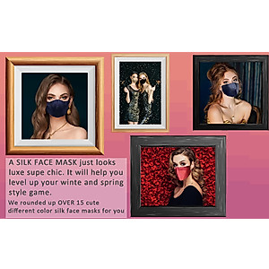 Known 100% Mulberry Silk Face Masks Fashion Mask 19 Momme Silk Mask for Sensitive Women, 2 Black+1 Dusty Rose+1 Pink