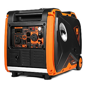 WEN DF452iX Super Quiet 4500-Watt Remote Electric Start Dual Fuel RV-Ready Portable Inverter & 56310iC Weatherproof Cover for 3800 to 4500-Watt Inverter Generators, Large, Grey