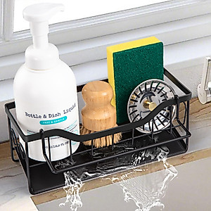 Sinnsally Sponge Holder for Kitchen Sink Caddy,Soap Dish Holder for Countertop,Kitchen Sink Organizer,Dishcloth Hanger Drying Rack,Brush Dispenser Storage for Organization Accessories & Decorations