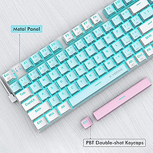 E-YOOSO Mechanical Keyboard, Wired Compact Computer Keyboard, Backlit Gaming Keyboard 94 Keys with Arrow Keys & Numpad for PC/Mac Gamer, Typist, Linear Red Switch
