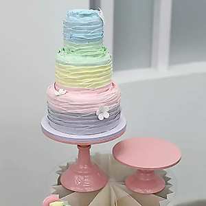 4 Pcs Pink Cake Stand Set Round Metal Cake Stands Metal Cupcake Holder Pink Dessert Table Display Set for Wedding Birthday Party Baby Shower Anniversaries Supplies