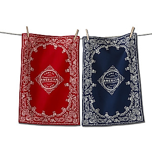 tag Come As You are Bandana Flour Sack Dishtowel Set of 2 Dish Cloth for Drying Dishes and Cooking Dish Towel Set of 2 Red