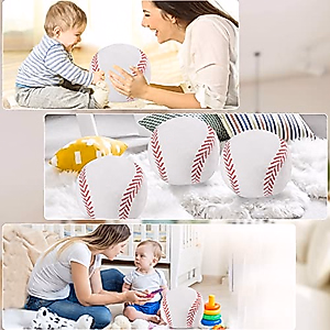 ChezMax Cute Plush Decorative Round Throw Pillow Home Office Sofa Stuffed s Back Cushion Creative 3D Baseball 12cm in Diameter