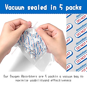 500cc Oxygen Absorbers for Food Storage - 100 Count (20x Packs of 5) - for Long Term Food Storage & Survival, Mylar Bags, Canning, Harvest Right Freeze Dryer, Dehydrated, and Preserved Foods
