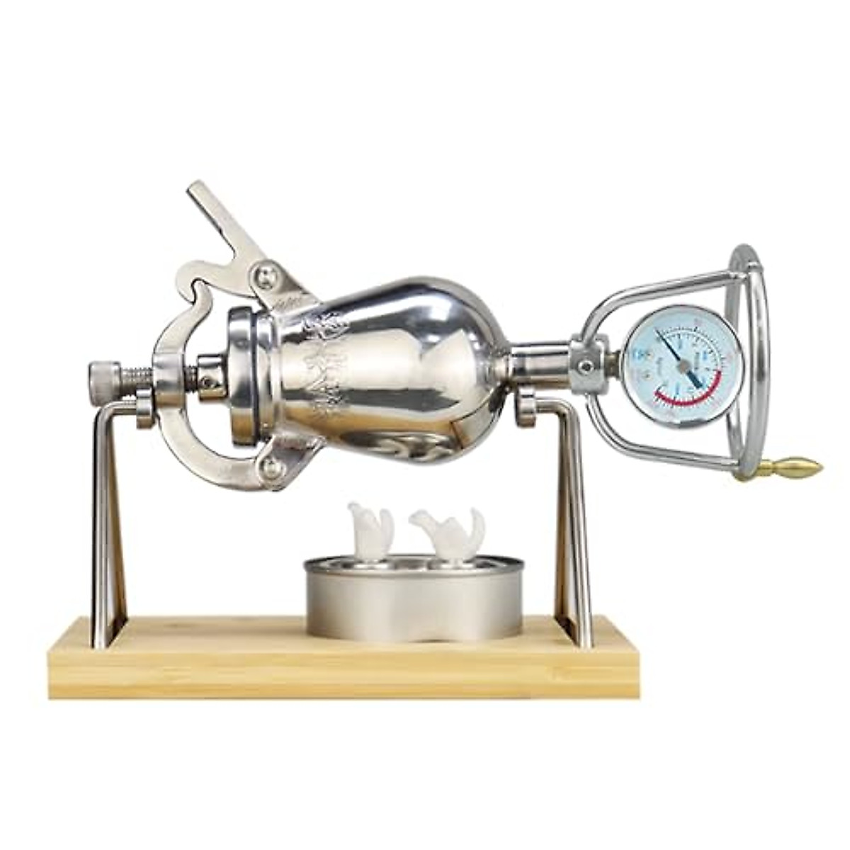 Hot Air Popcorn Machine, High Pressure Popcorn Maker, Chinese Stainless Steel Fire Heating Popcorn Popper,for Family Gathering Party Fun,268ml