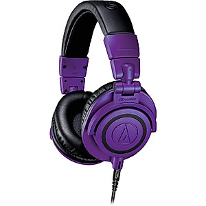 Audio-Technica ATH-M50xBTPB Wireless Bluetooth Over-Ear Headphones, Purple/Black Purple/Black