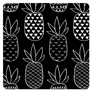 BapronBaby Pineapple Monochrome Wet Dry Bag - Waterproof Two Zipper Pockets - Reusable for Mealtime, Diapers, Stroller, Snacks, Swimsuits - Machine Washable - 11" x 9"