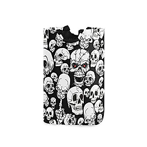 RunningBear Laundry Basket Washing Clothes Hamper - Horror Skull Collapsible Laundry Hamper Large Capacity Large Basket for Bathroom, Bedroom