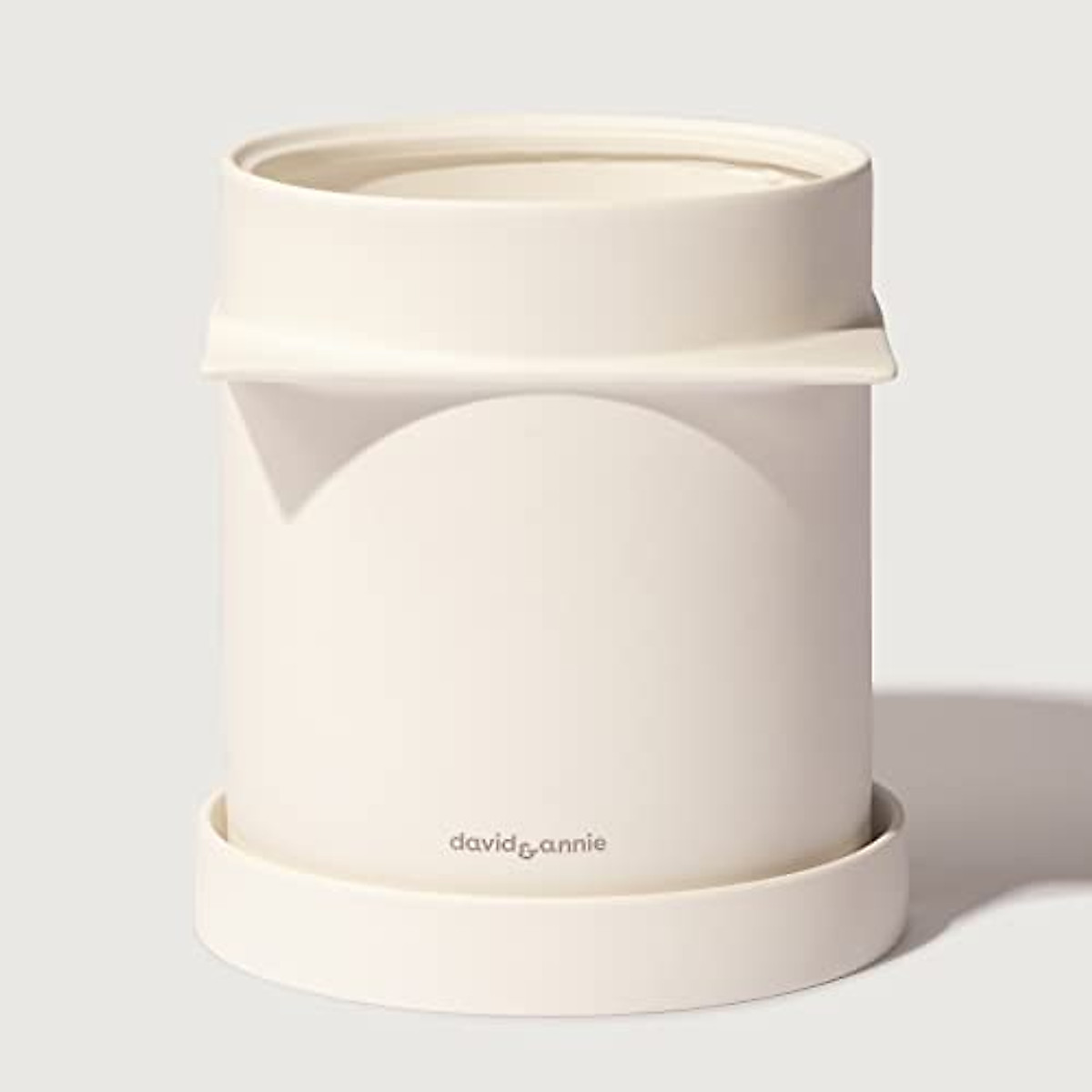 Plant Pot Ceramic 7 inch - Round Classic Planter with Tray for Indoor Outdoor Plants Flowers Herbs - Plants Not Included (White)