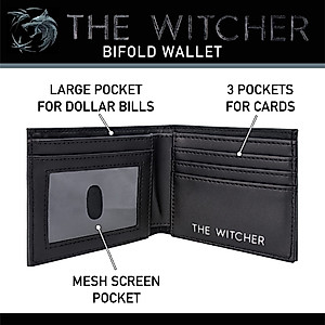 Concept One Netflix The Witcher Bifold Travel Wallet, Black