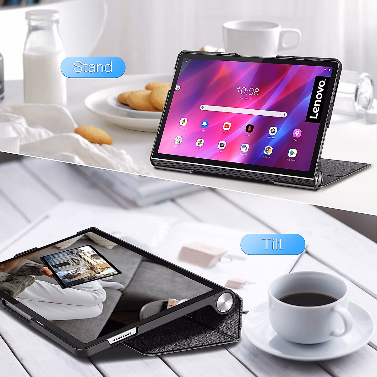 Fintie Case for Lenovo Yoga Tab 11 11" 2021 (YT-J706F), Premium Vegan Leather Slim Fit Case Folio Smart Stand Protective Cover with Auto Sleep/Wake Feature