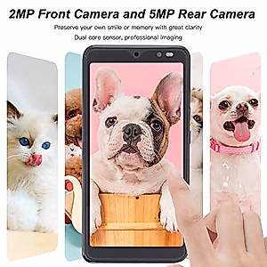 Zyyini Unlocked Cell Phone, 5.45 Inch 2GB RAM 32GB ROM, Android Smartphone Support Face Recognition Dual SIM Dual Standby Mobile Phone for Rino8 Pro(Blue)