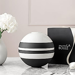 Villeroy & Boch Iconic La Boule, 7-Piece Dinnerware Set, Premium Porcelain, Dishwasher-Safe, Black, White