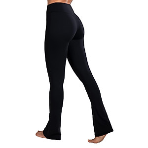 Sunzel Butterflycra High Waist Mini Flared Leggings for Women, Tummy Control Casual Flare Yoga Pants for Yoga Workout Gym 32" Black Medium