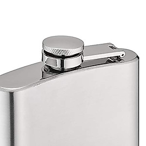 TRUE Stainless Steel Metal Men and Women Drinking Flasks for Vodka Whiskey Tequila Rum Cocktails, Travel, Backpacking, 6 oz, Set of 1, Silver