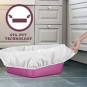 Alfapet Cat litter box liners, Elastic bags liners, 20 Count For Large, X-Large, Giant, Extra-Giant Size litterbox- With Sta-Put Technology for Firm, Easy Fit- Quick + Clever Waste Cleaners, Pack of 2