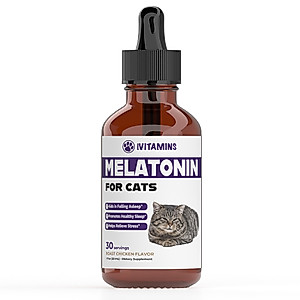 Melatonin for Cats | Supports Healthy, Restful Sleep for Your Cat | Cat Stress Relief | Cat Calming | Cat Anxiety Relief | Cat Melatonin | Anxiety Relief for Cats | Cat Sleep Aid | 1 fl oz